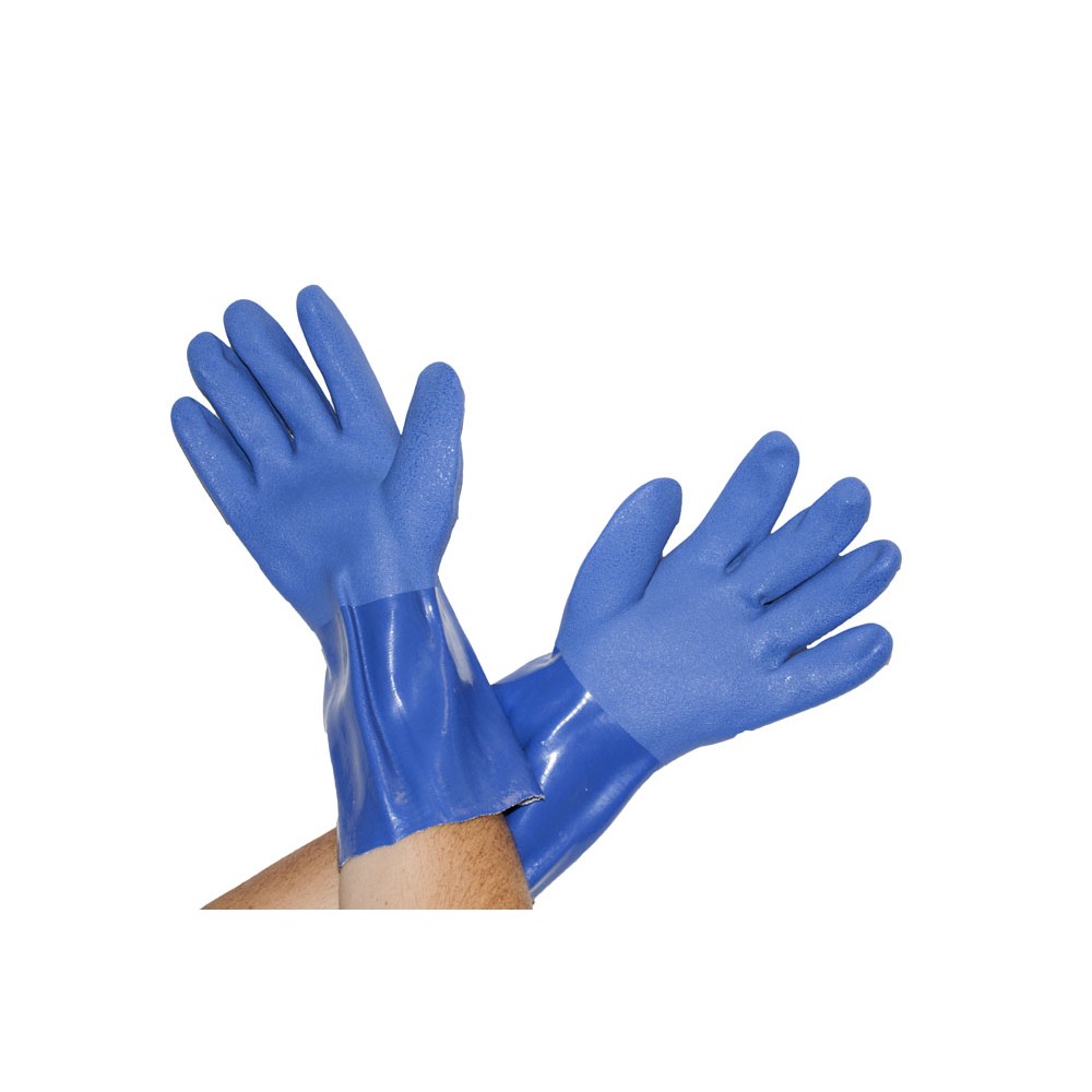 Triple Dipped Blue PVC Chemical Gauntlet 12" | WorkWear Experts