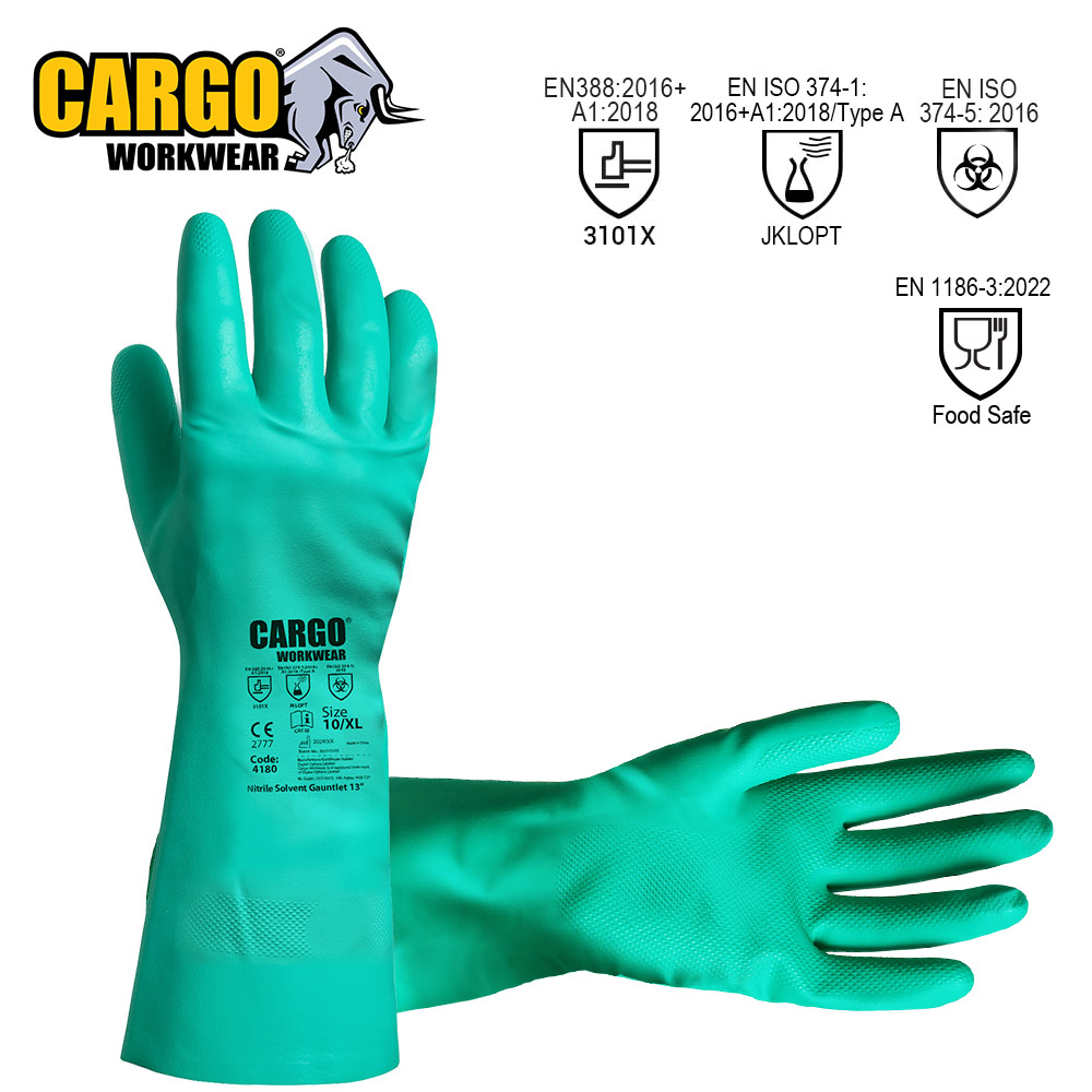 Cargo Nitrile Solvent Open Top Gauntlet 13" | WorkWear Experts
