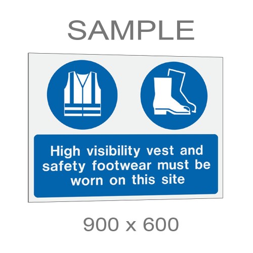 PVC Safety Sign 900mm x 600mm | WorkWear Experts